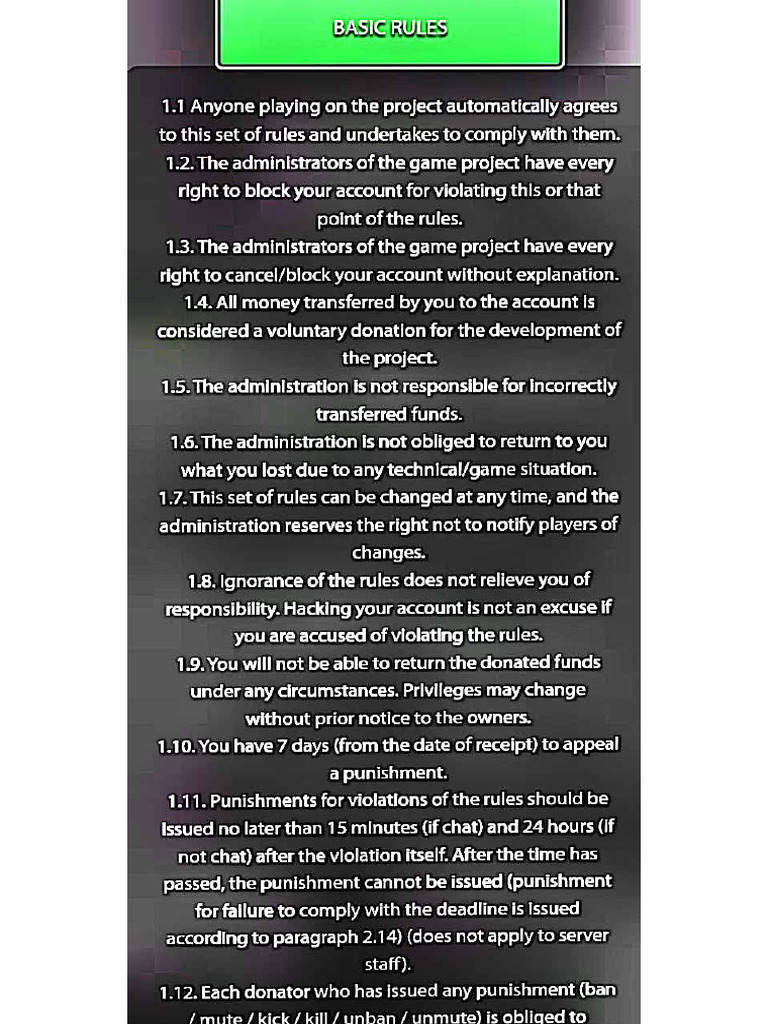 Modscraft Server Rules | PDF