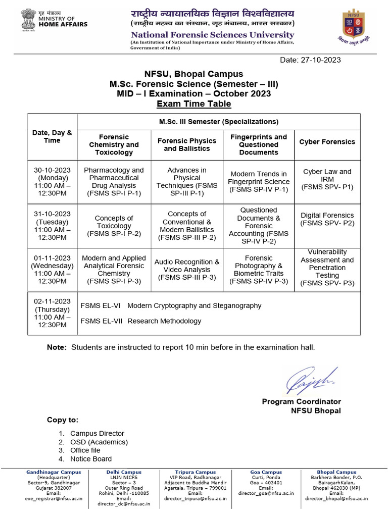 MID I MSC Forensic Science Sem III | PDF
