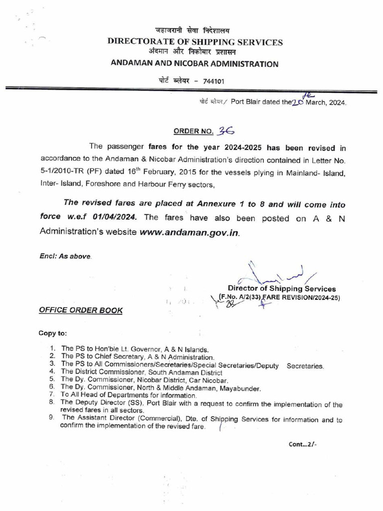 DSS Passenger Fares 2024-25 | PDF