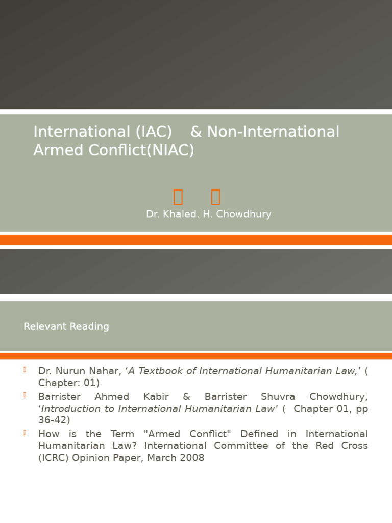IAC and NIAC: Understanding Armed Conflicts | PDF | International ...
