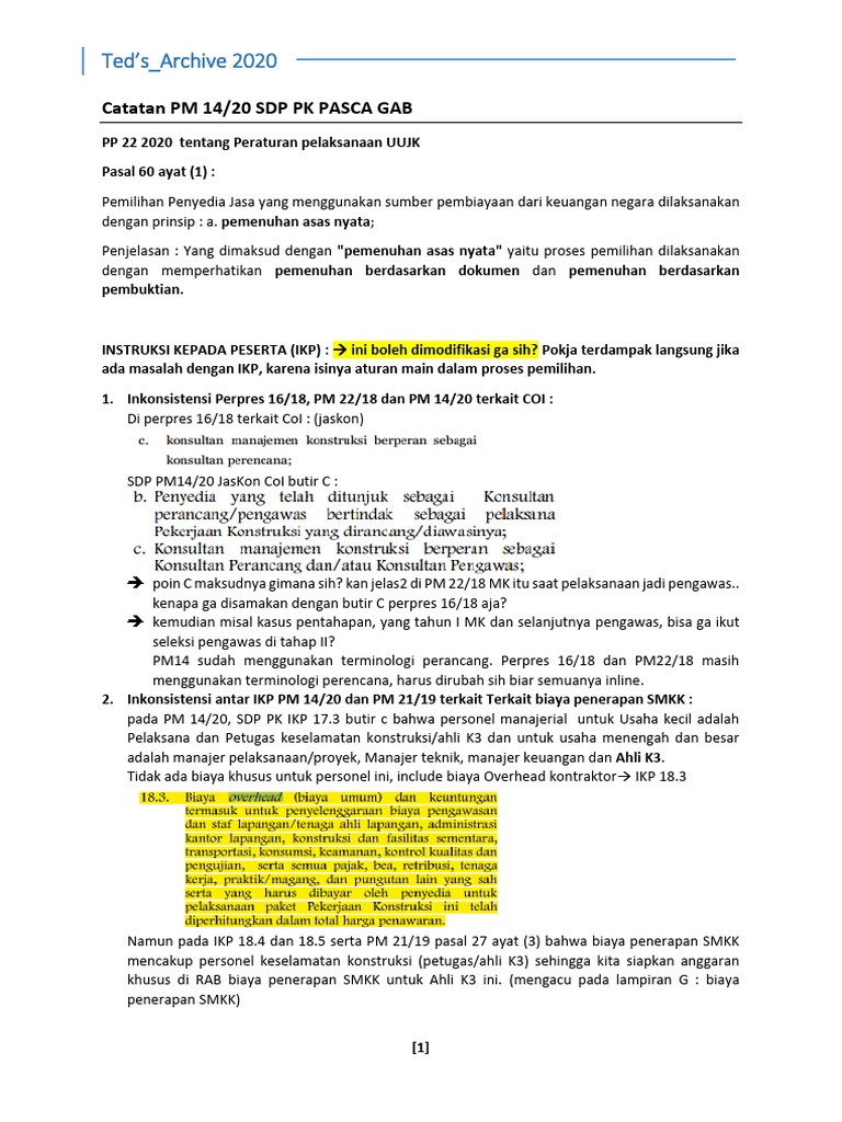 Ted's Archive - Catatan SDP PK | PDF