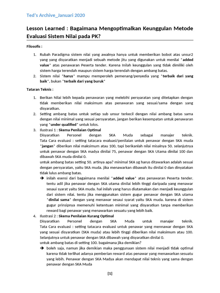 Ted's Archive - Mengoptimalkan Sistem Nilai | PDF