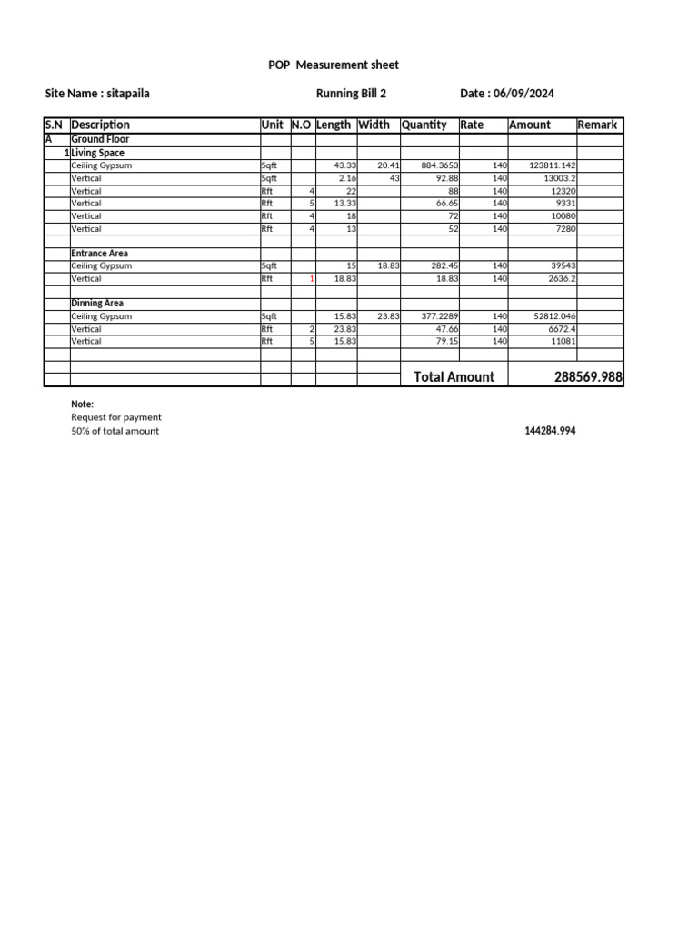 Putting work bill 1 | PDF