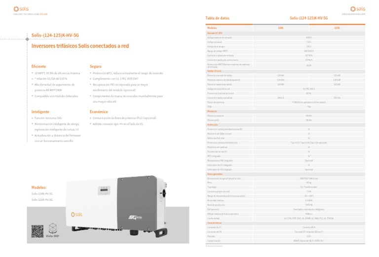 7.- Ficha Tecnica Inversor | PDF