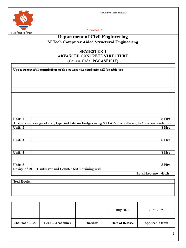 WCEM CE M.tech Combined Syllabus Final | PDF