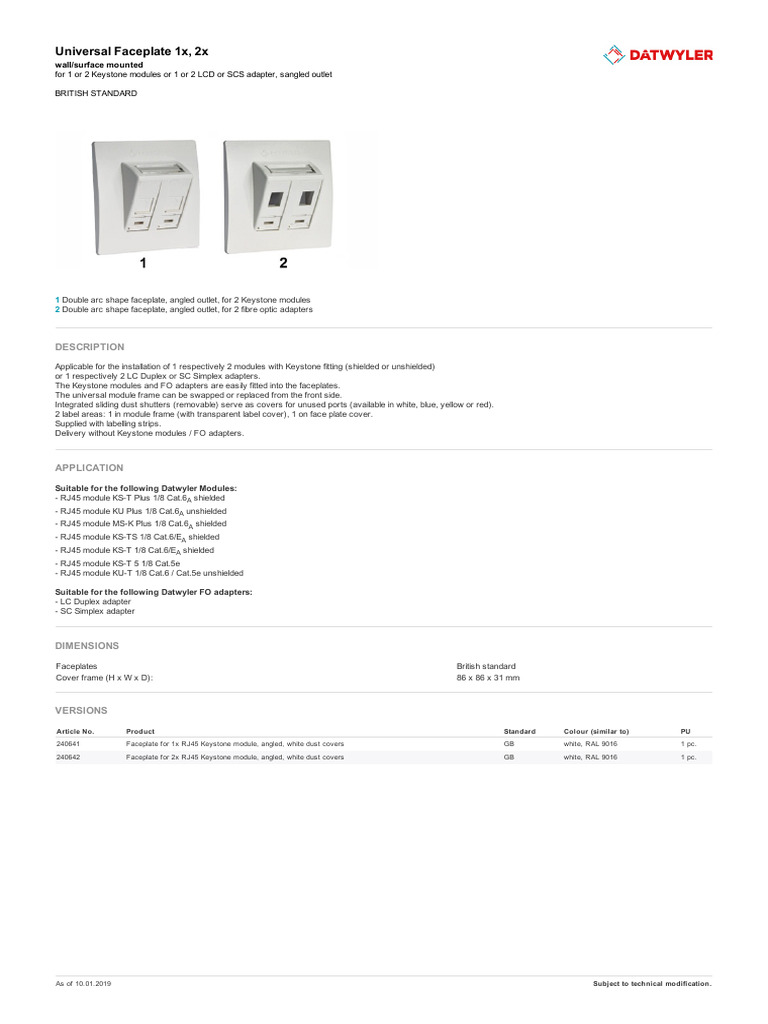 Angled Face Plate | PDF