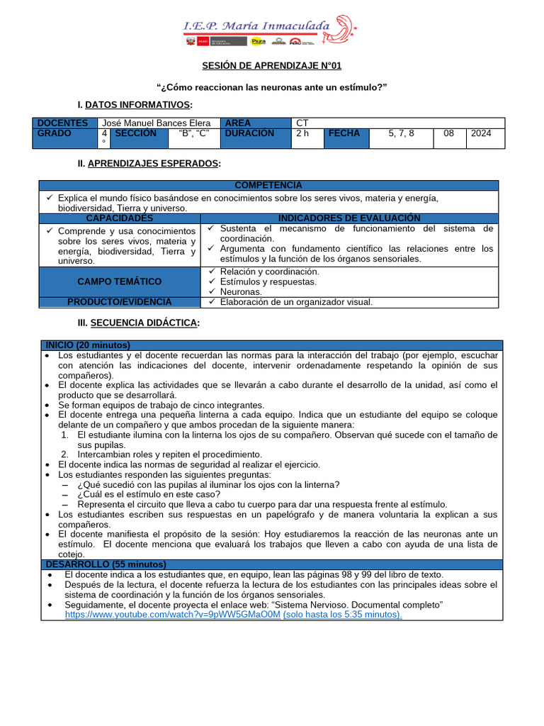 Sesión - 4° CT - #01 | PDF