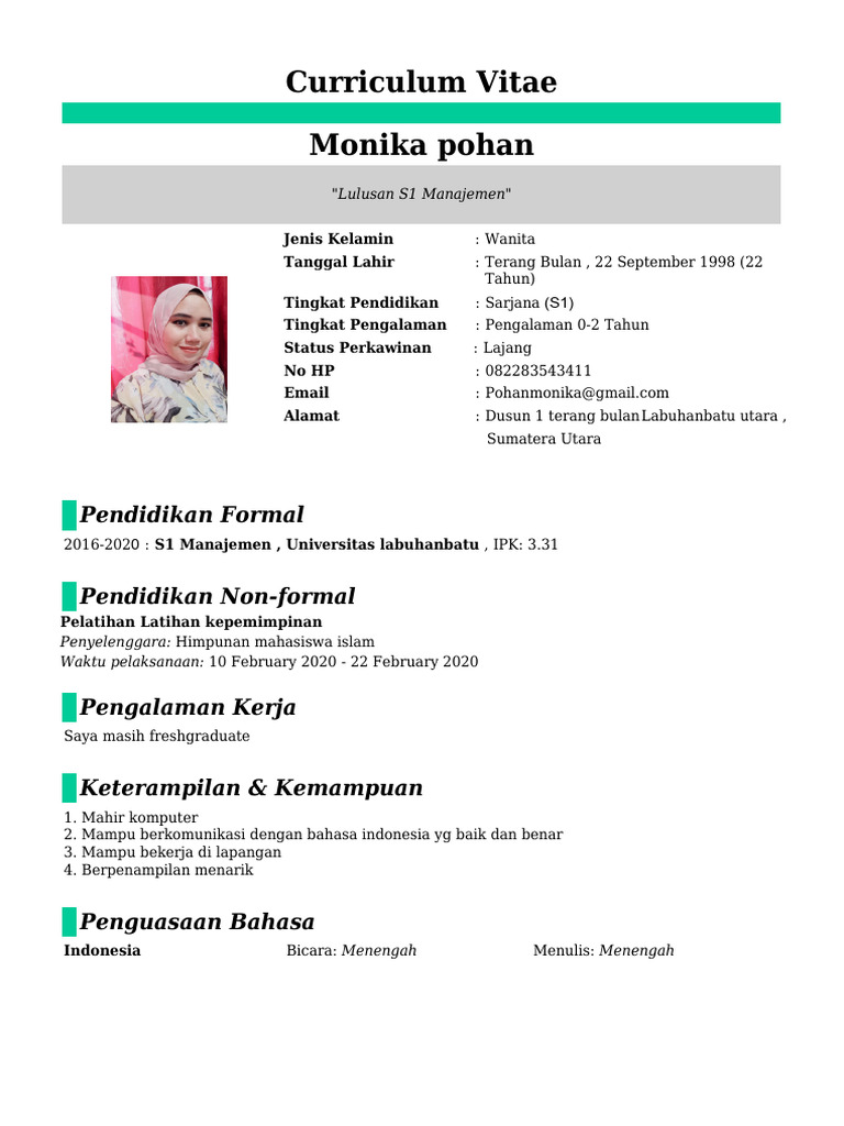 CV Monika Pohan | PDF