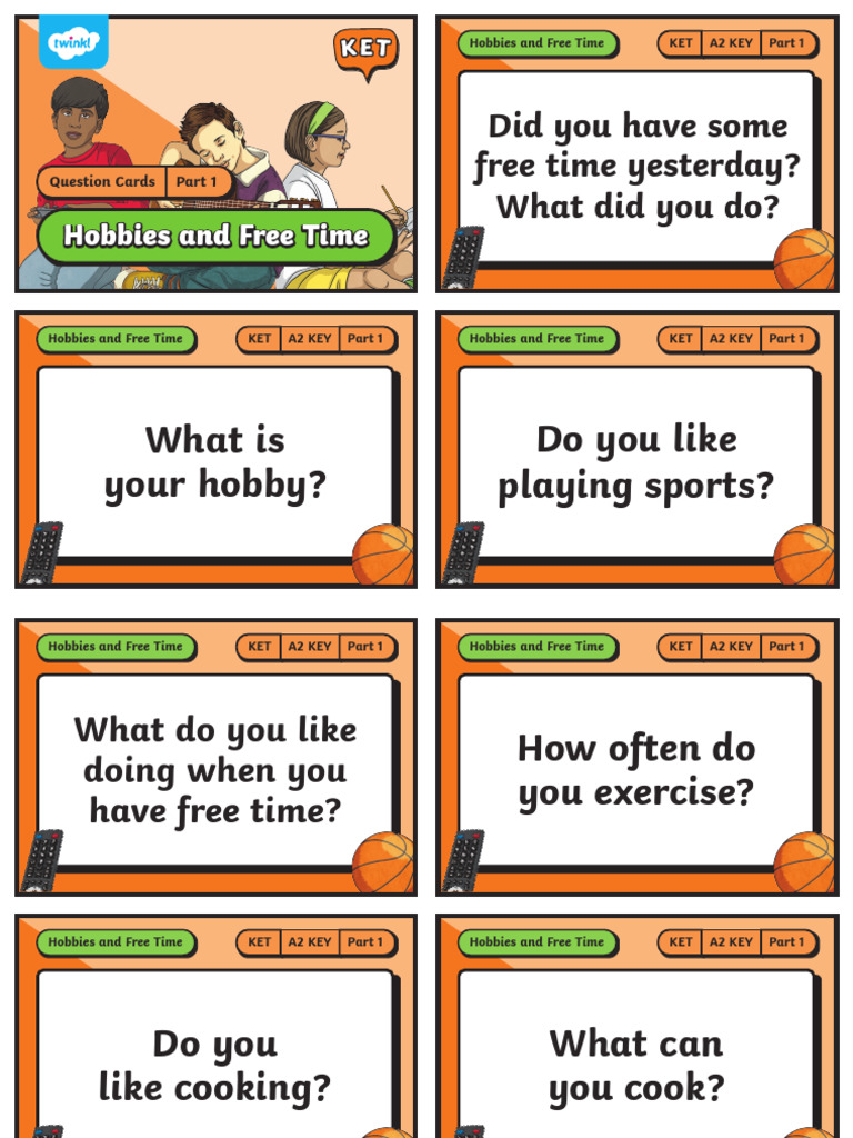 T 1719316430 A2 Key Speaking Part 1 Hobbies and Leisure - Ver - 2 | PDF