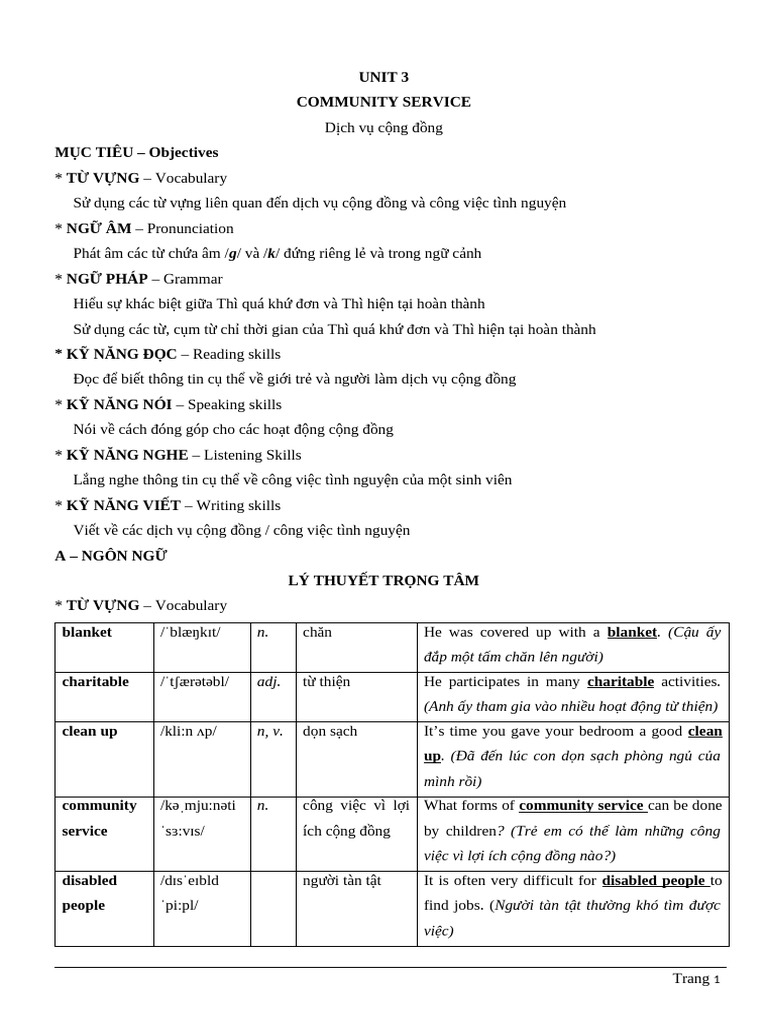 Unit 3 - Community Service | PDF