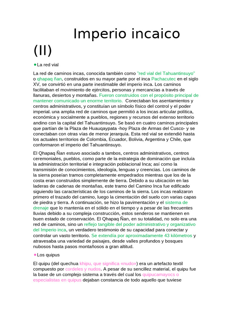 ? Imperio Incaico (II) - CCSS | PDF | Imperio Inca | Historia