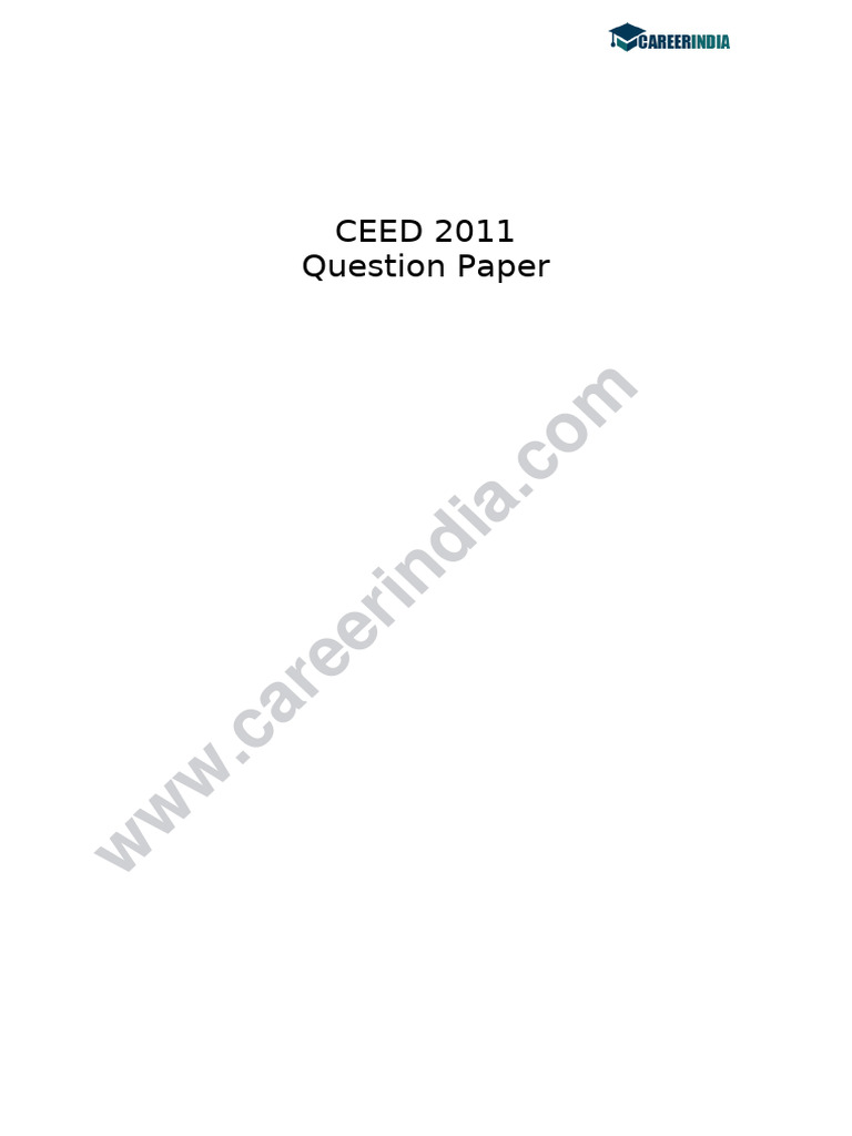 Ceed 2011 Question Paper 153 | PDF