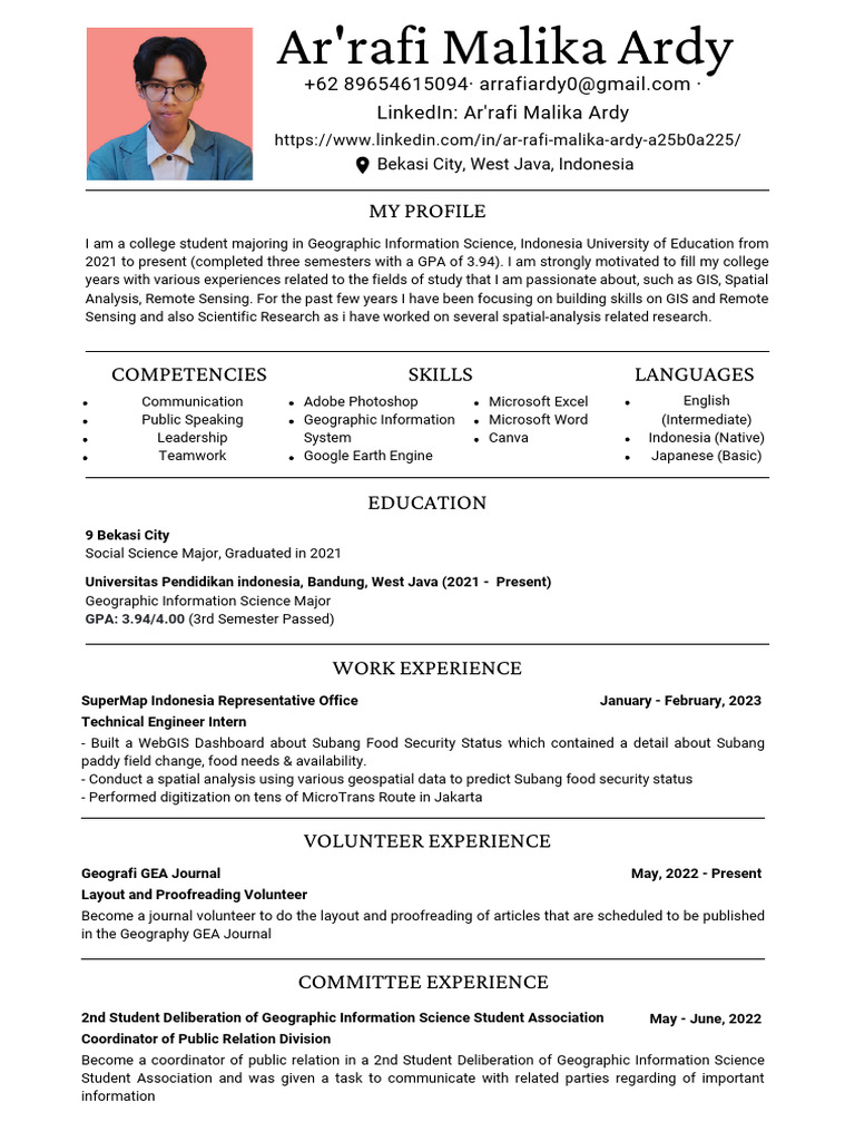 CV - Ar'rafi - ENG - 17 May 2023 | PDF