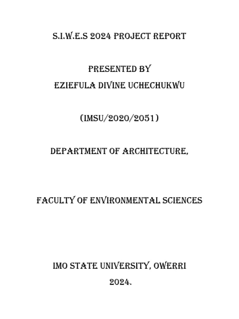 Siwes 2024 Project Report 1 | PDF | Vocational Education | Concrete