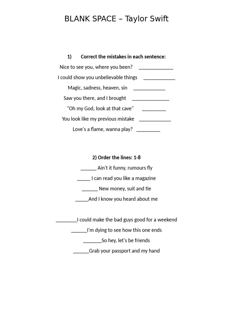 Blank Space | PDF