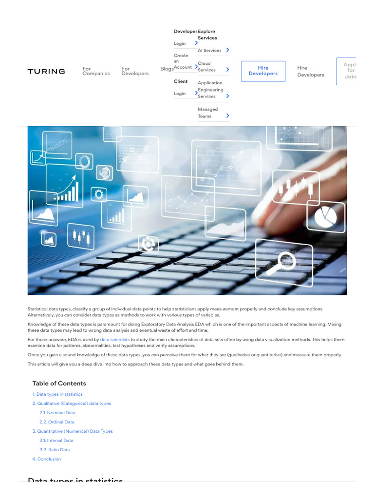 Types in Statistics - Qualitative and Quantitative Data Types | PDF