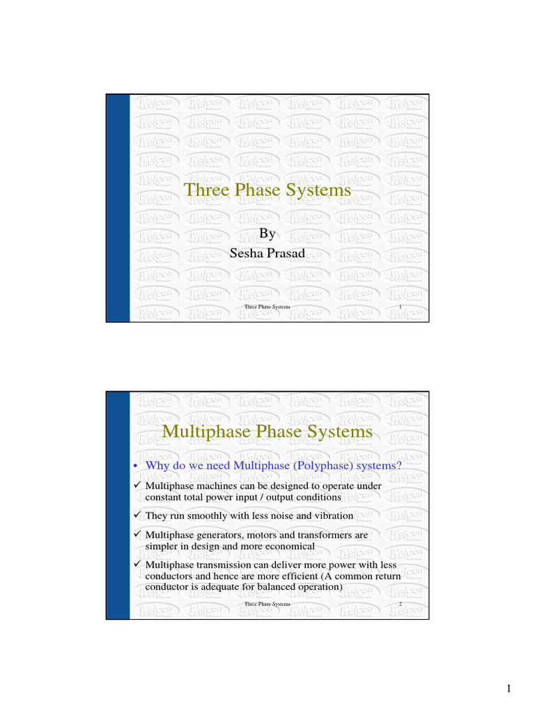 PDF - Day 2 - L1 - Three Phase Systems | PDF