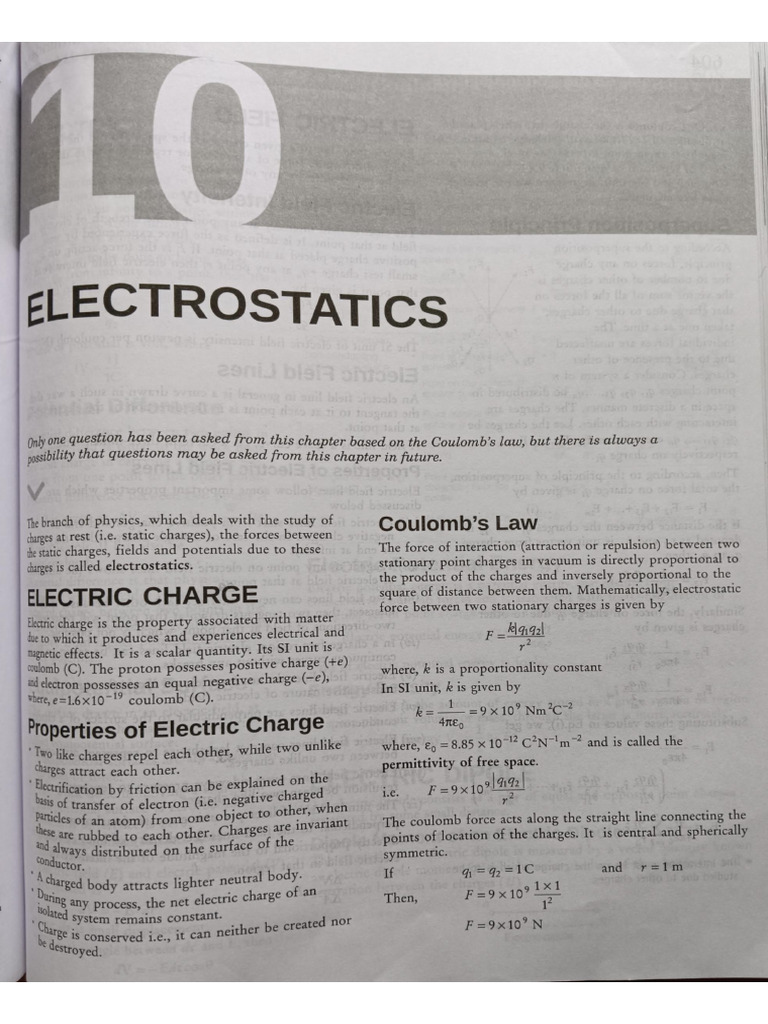 Nda Electrostatics n Current Electricity Pyqs | PDF
