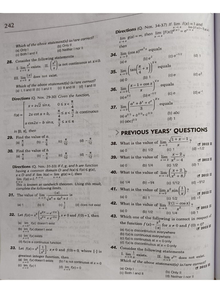 Nda Pyq Continuity N Differentiability | PDF