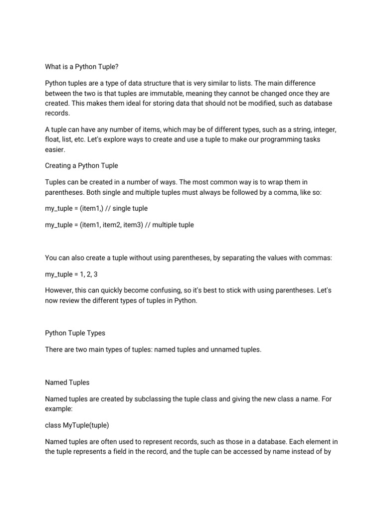 Tuples in Python | PDF