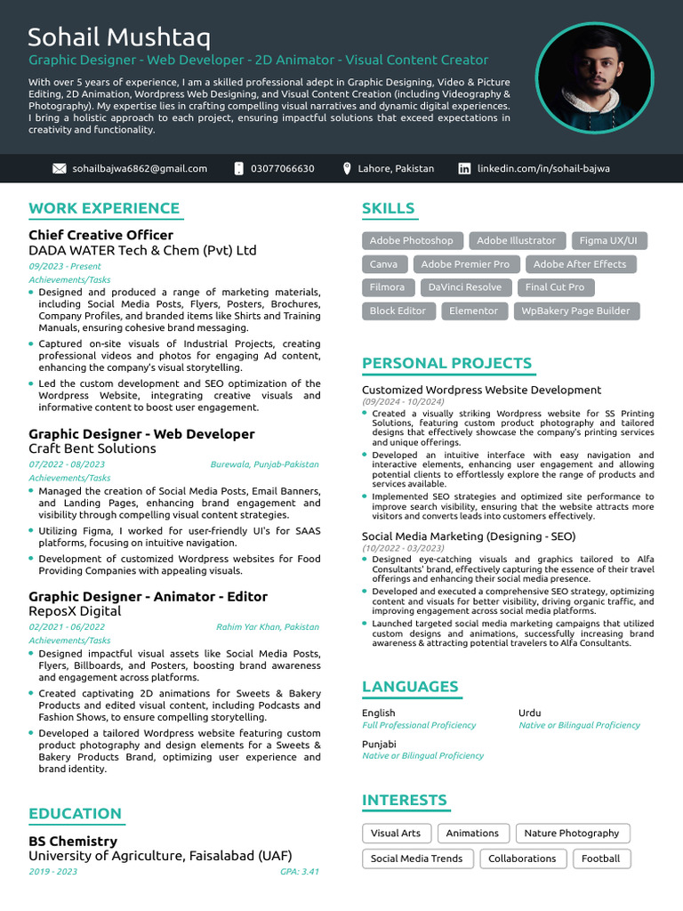 Sohail Mushtaq's CV | PDF