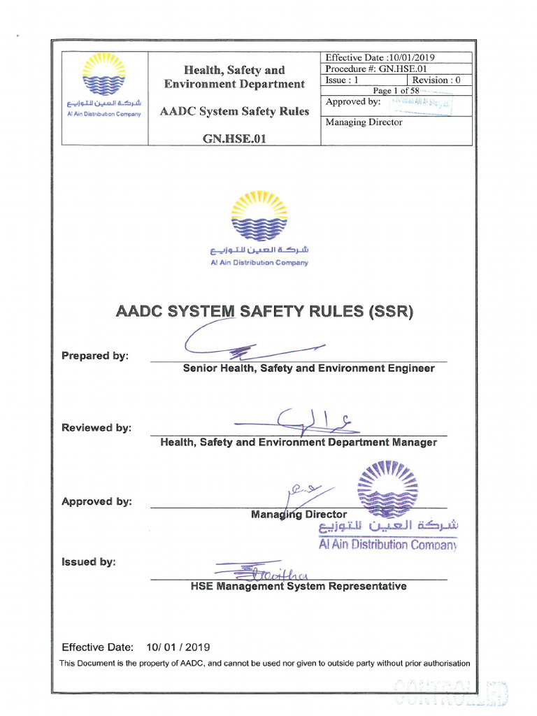AADC System Safety Rules (SSR) | PDF