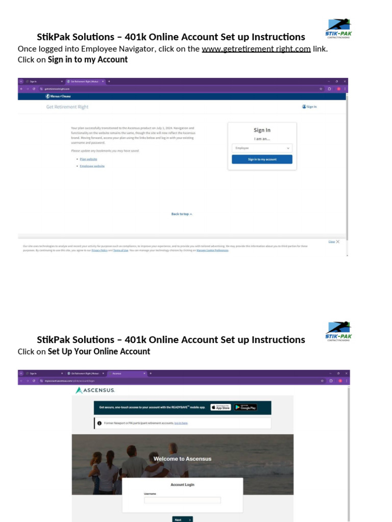 401k Set Up Instructions | PDF 401k Set Up Instructions | PDF