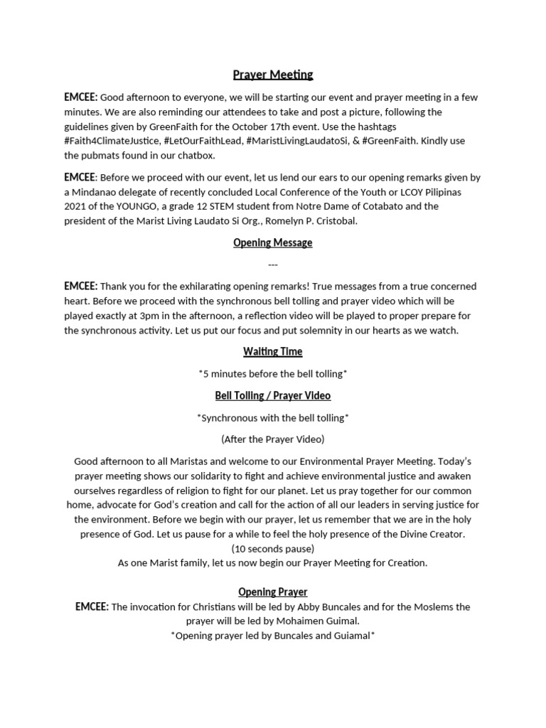 Prayer Meeting | PDF
