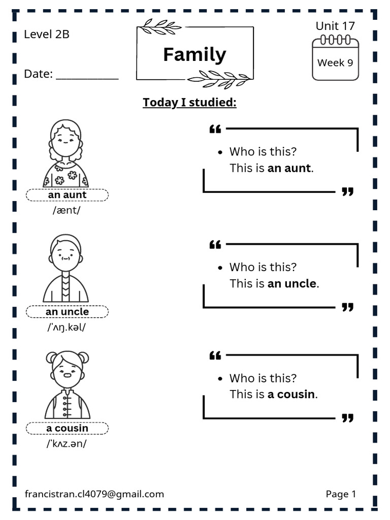 Level 2B - Week09 - Family | PDF