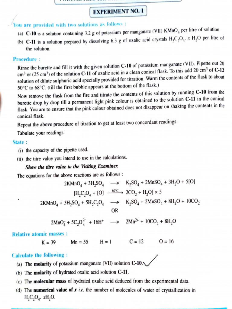 Titration Class XII | PDF
