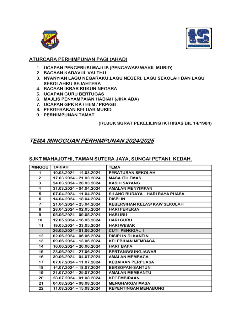 Perhimpunan Dan Tema 2024 | PDF