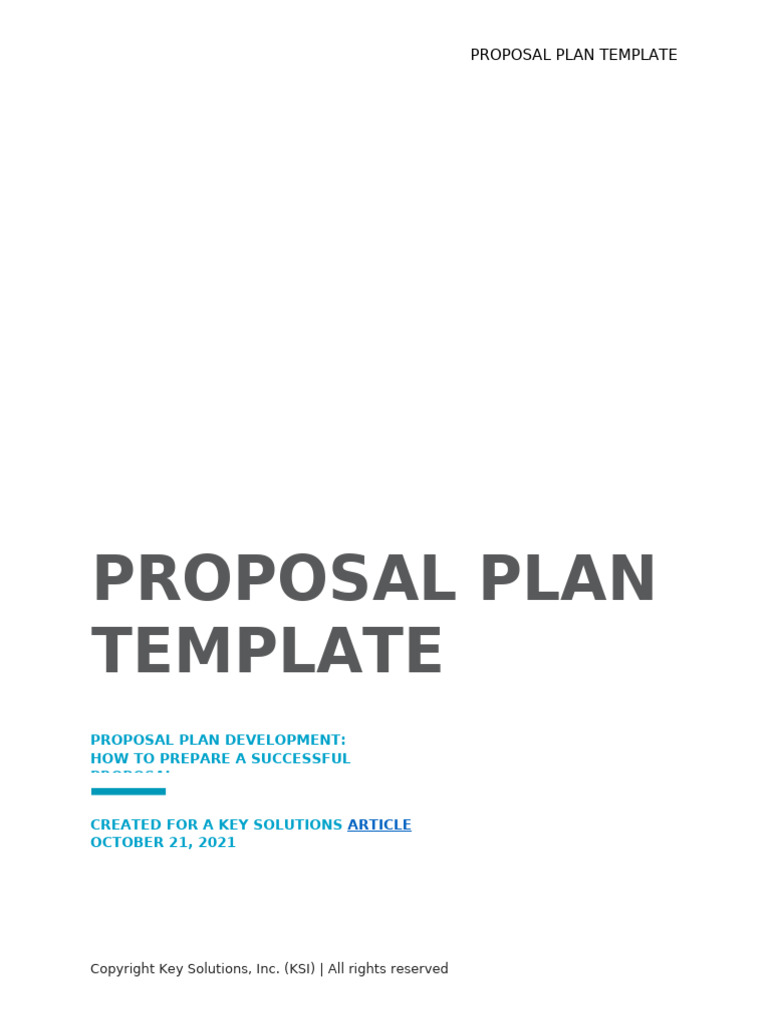 KSI Proposal Plan Template | PDF