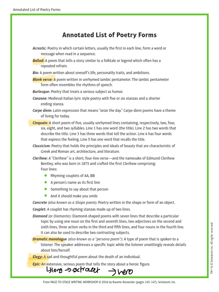 Annotated Poem | PDF