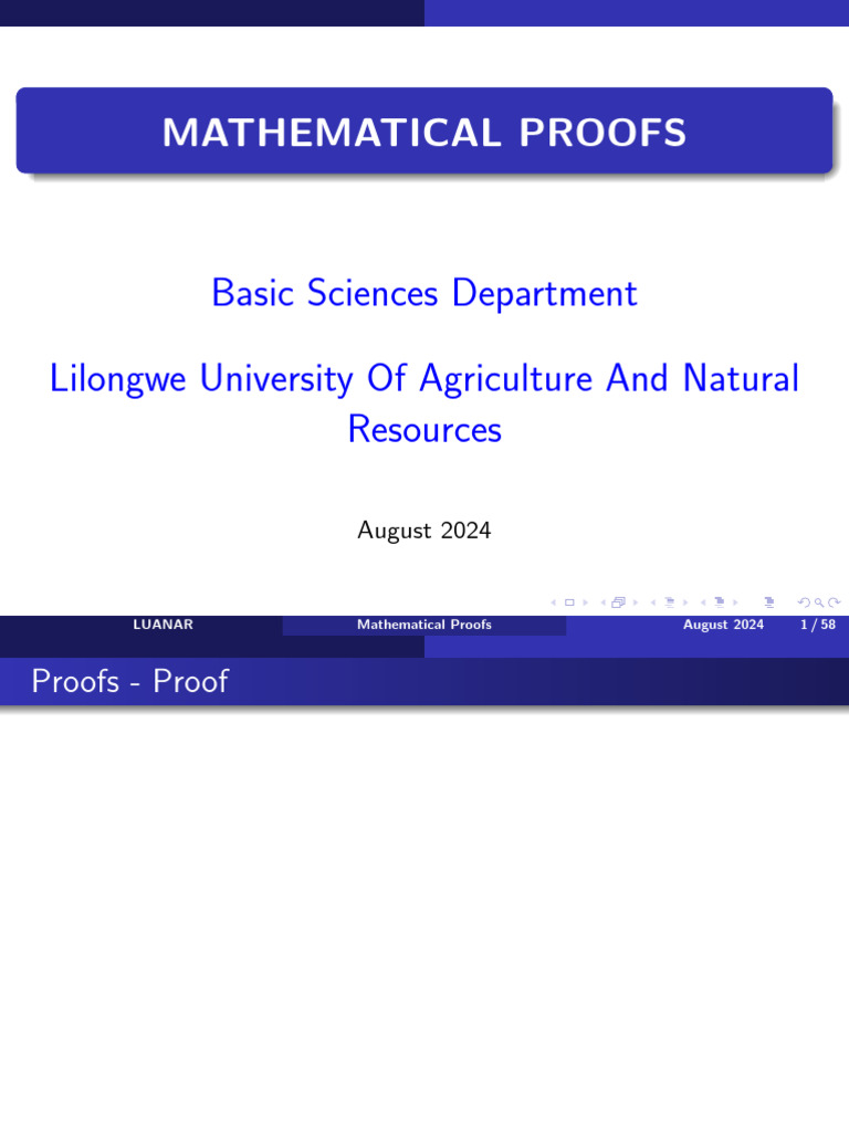 Mathematical Proofs | PDF