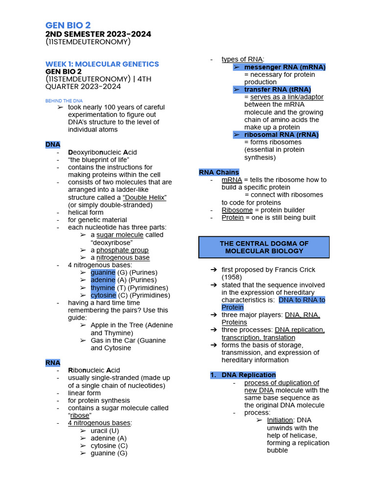 2nd Sem - GEN BIO 4th Quarter | PDF