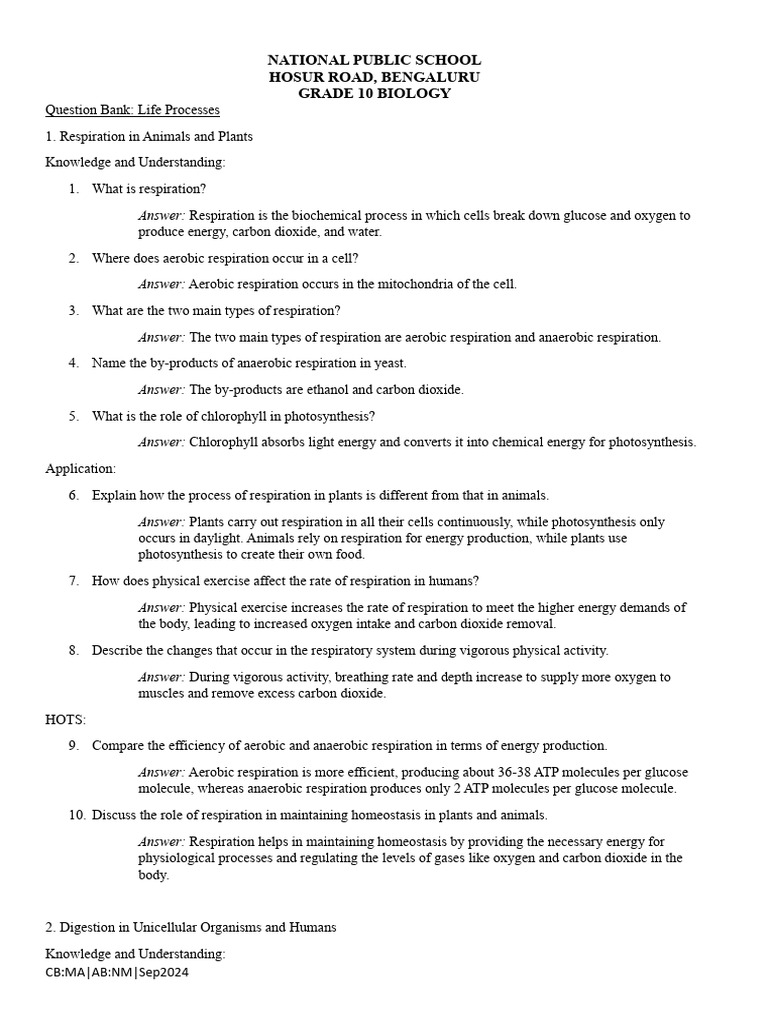 Grade 10 Biology | PDF