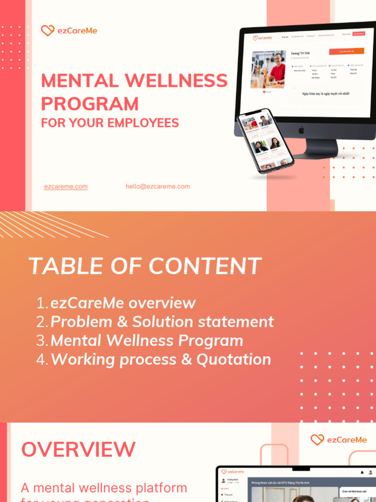 ezCareMe - Mental Wellness Program Proposal (English) | PDF