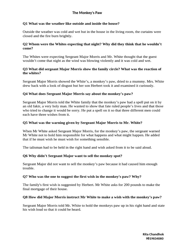 The Monkey's Paw | PDF