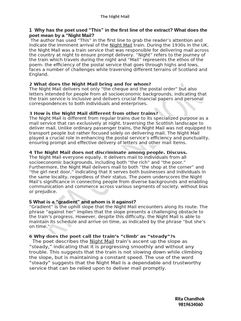The Night Mail | PDF