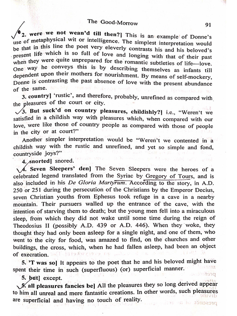 Good Morrow (Metaphysical Conceits Reference) | PDF