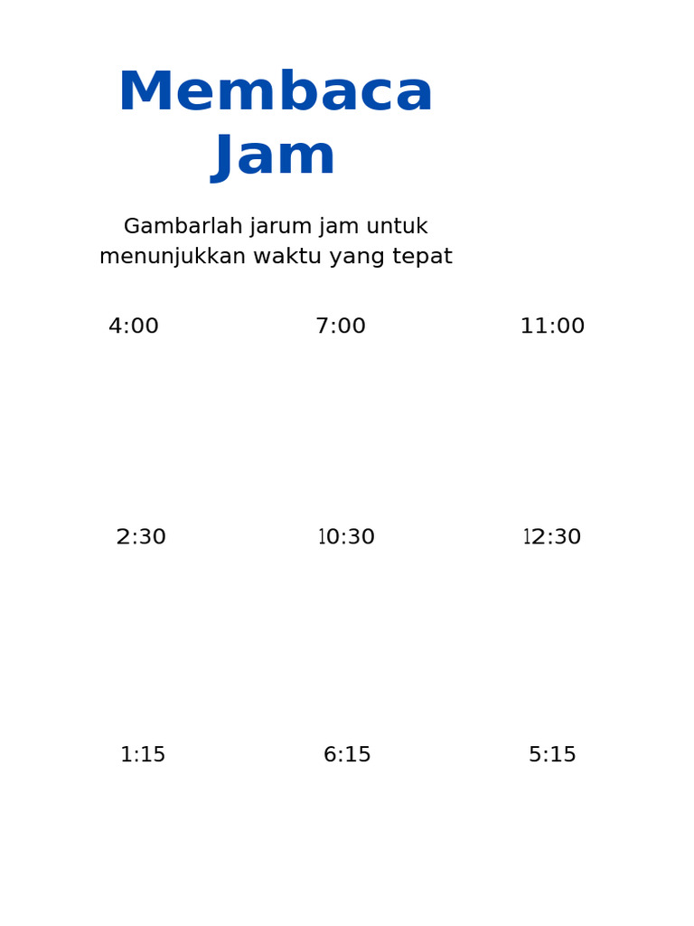 Membaca Jam 3 | PDF