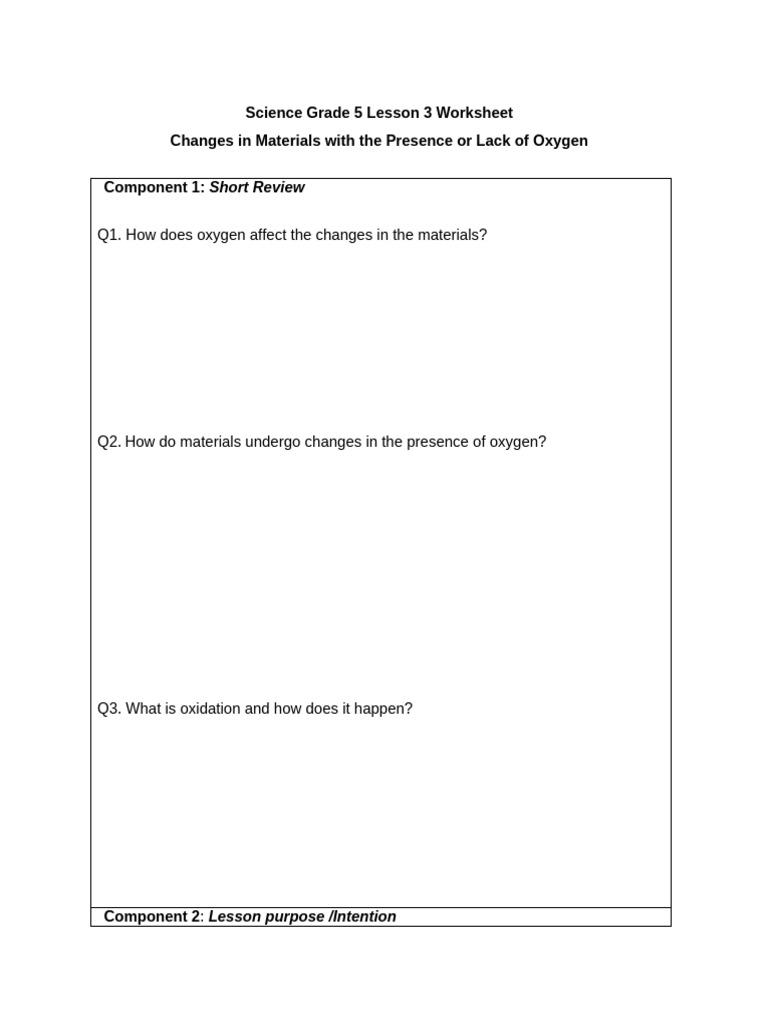 Science5 Worksheets L3 | PDF