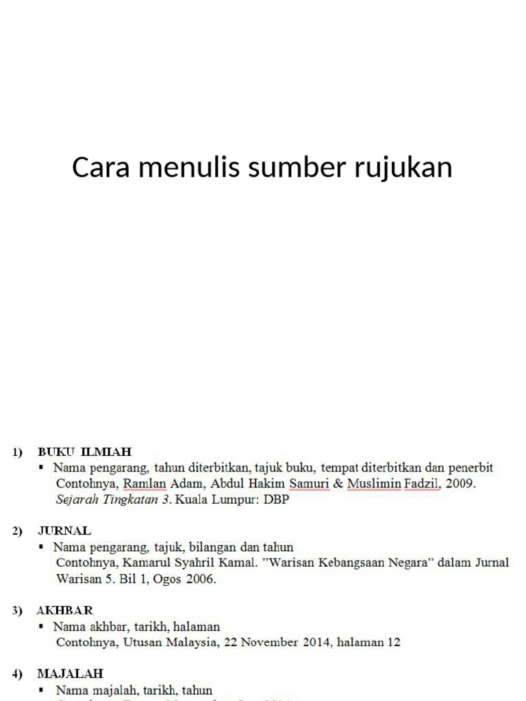 Cara Menulis Sumber Rujukan | PDF