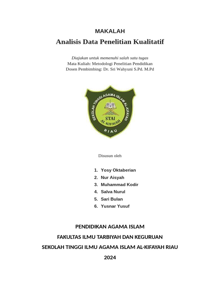 Analisis Data Penelitian Kualitatif Kel. 8 | PDF Analisis Data Penelitian Kualitatif Kel. 8 | PDF
