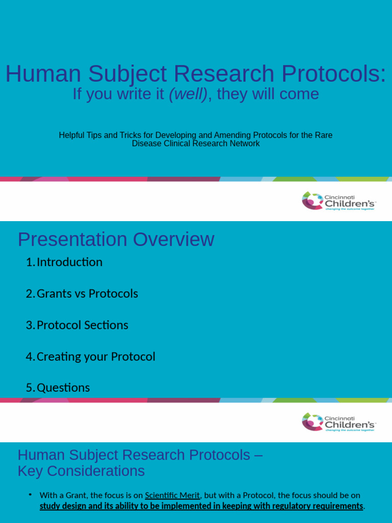Human Subject Research Protocols Presentation | PDF