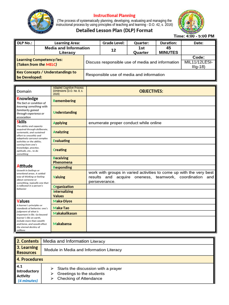 1st Quarter DLP - MIL - 4 | PDF | Learning | Career & Growth
