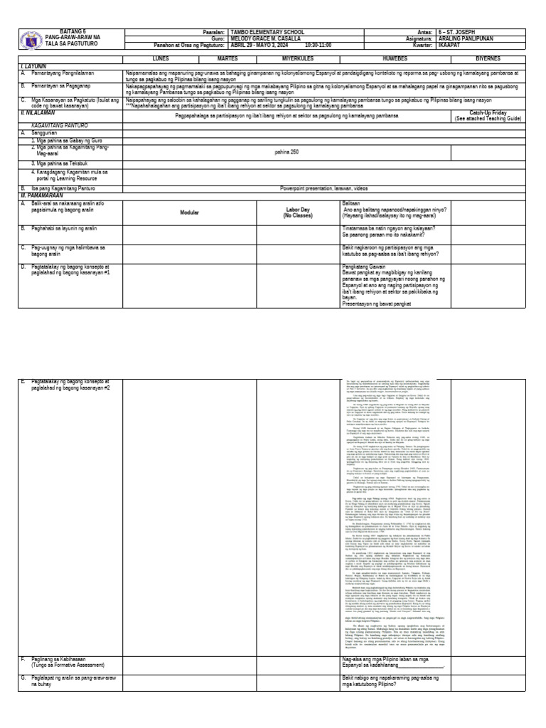 DLL AP 5 q4 w5 - Day 4 | PDF