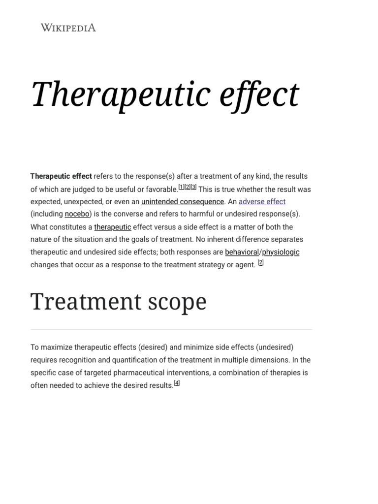 Therapeutic Effect - Wikipedia | PDF
