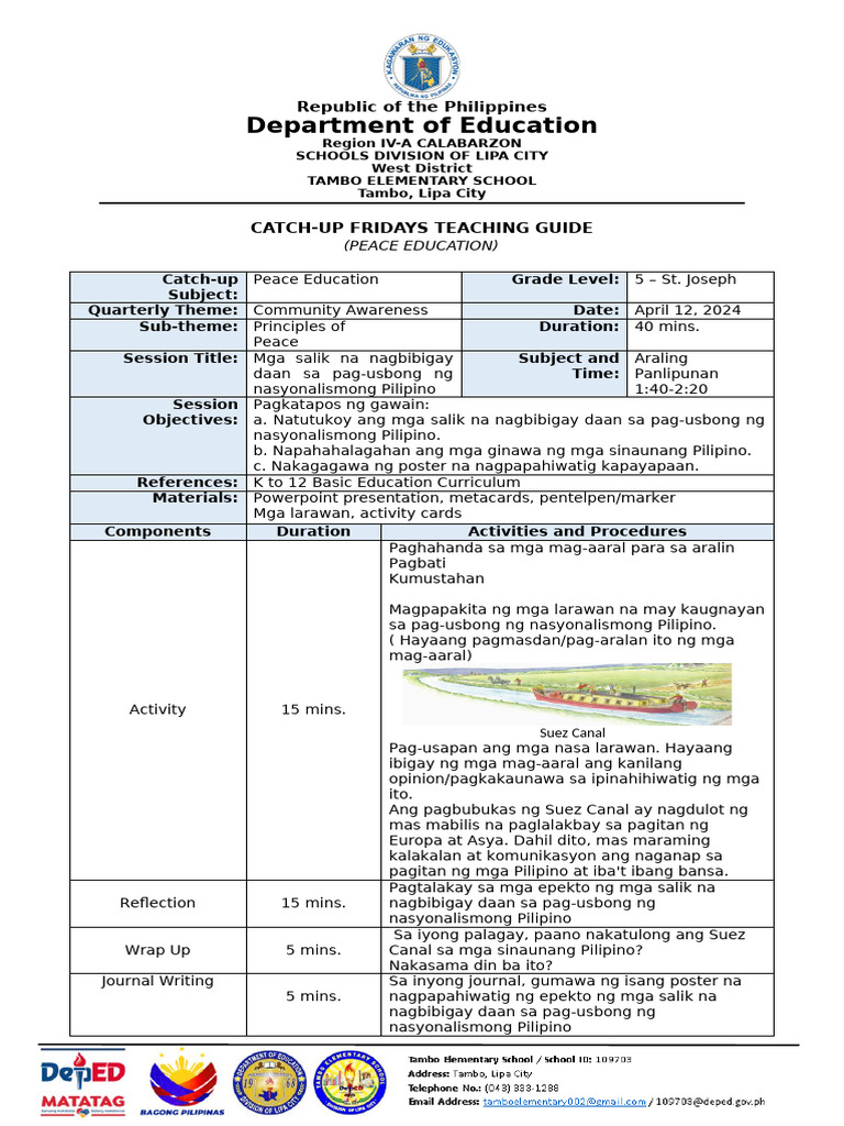 Peace (AP 5) - Q4 - Week 2 CuF | PDF