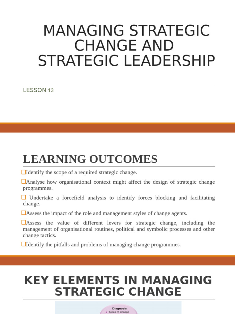 I Am Sharing 'Lesson 13 - Managing Strategic Change and Strategic ...